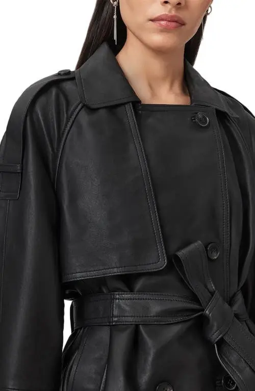 ALLSAINTS Reed Leather Trench Jacket - Black