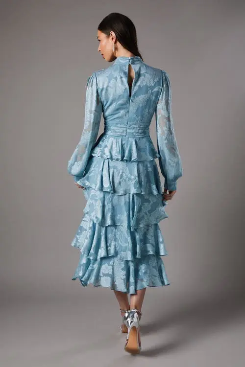 Coast Jacquard Tiered Maxi Dress