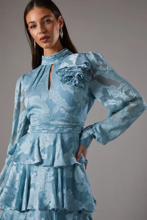 Coast Jacquard Tiered Maxi Dress