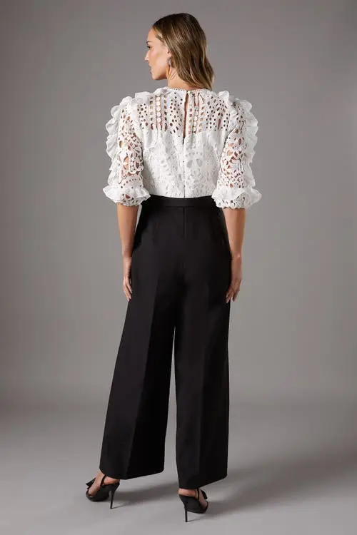 Coast Lace Cut Out Belted Jumpsuit