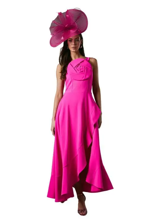 Coast Strappy Corsage Midi Dress - Pink