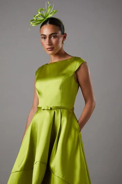 Coast High-low Twill Midi Dress With Open Back