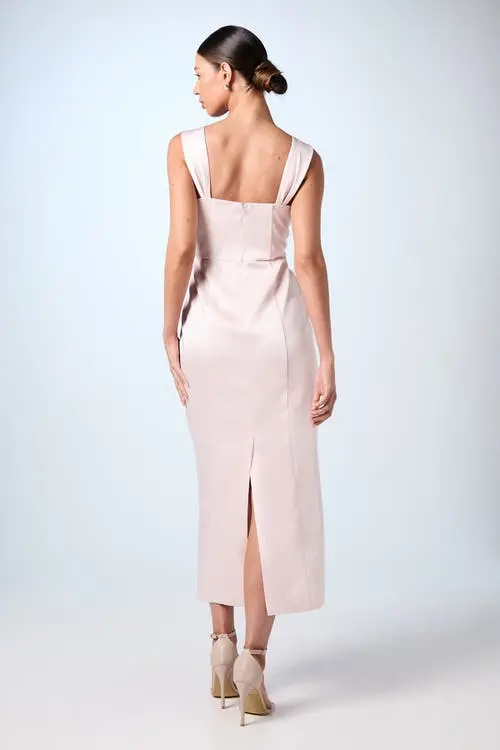 Coast Corset Column Midi Bridesmaids Dress