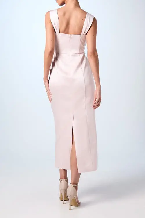 Coast Corset Column Midi Bridesmaids Dress