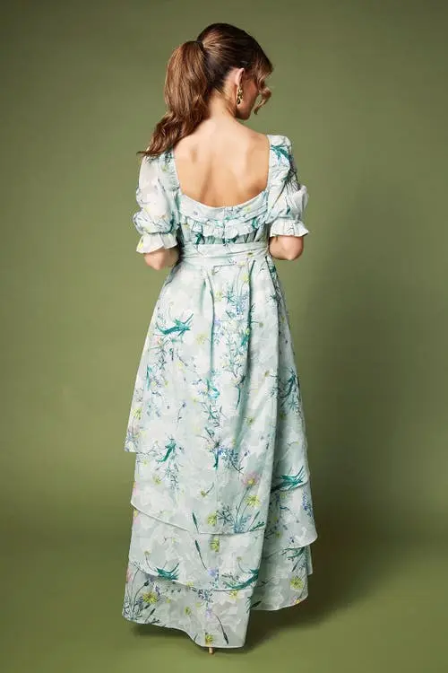 Coast Short Sleeve Printed Chiffon Midi Dress