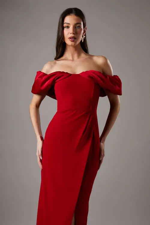 Coast Volume Sleeve Corset Column Maxi Dress