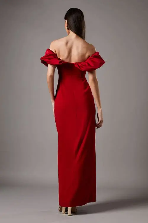 Coast Volume Sleeve Corset Column Maxi Dress