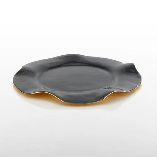 LUNARES Ruffled Graphite Plate - Gold