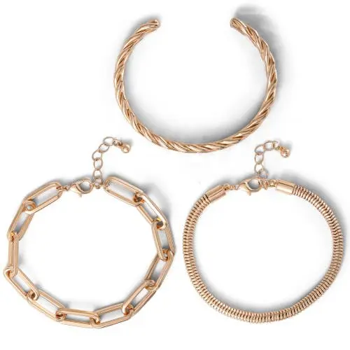 Jessica Simpson Chain Bracelet Set - Gold