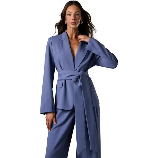 Coast Wrap Tie Front Blazer - Blue