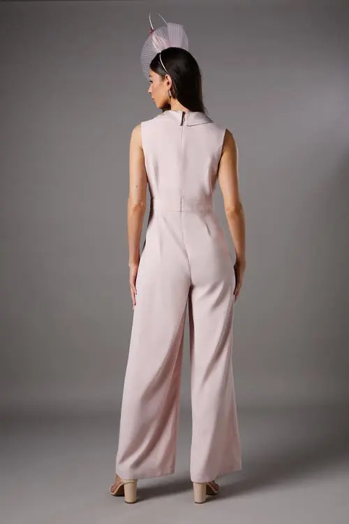Coast Crepe V-neck Wrap Wide Leg Jumpsuit