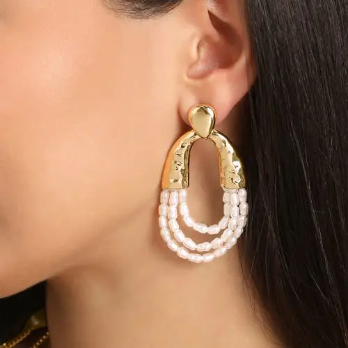 Bcbgmaxazria Faux Pearl Hoop Earrings