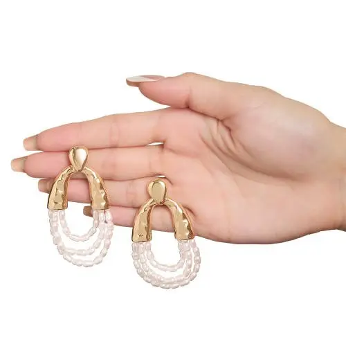 Bcbgmaxazria Faux Pearl Hoop Earrings