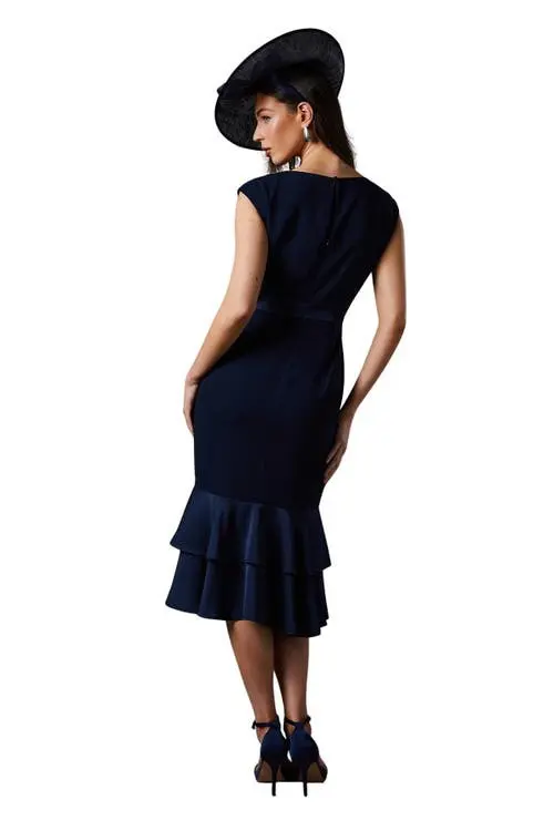 Coast Satin Back Crepe Peplum Dress