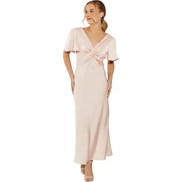 OASIS Satin Midi Bridesmaid Dress - Blush