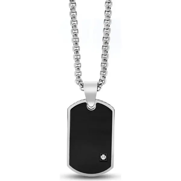 ANNA ZUCKERMAN Obelis Disc Tag Necklace - Black