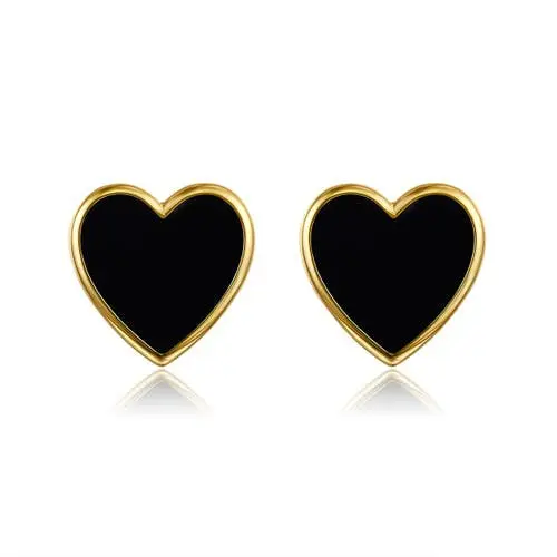 ANNA ZUCKERMAN Petit Love Stud Earrings - Black