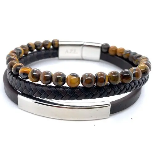 ANNA ZUCKERMAN Tiger's Eye Stack Bracelet - Black
