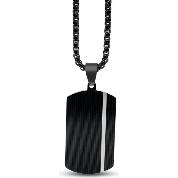 ANNA ZUCKERMAN El Camino Dog Tag Necklace - Black