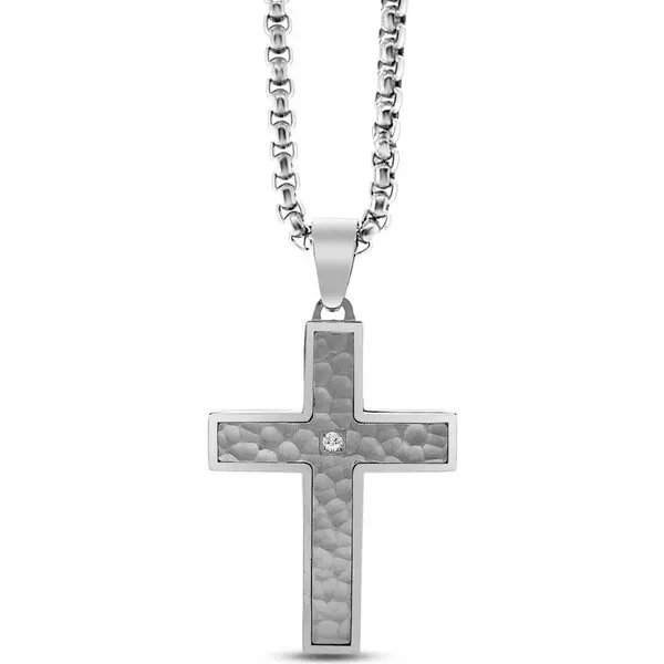 ANNA ZUCKERMAN Thorren Cross Pendant Necklace - Platinum