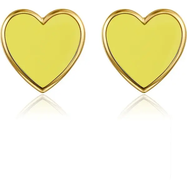 ANNA ZUCKERMAN Petit Love Stud Earrings - Yellow