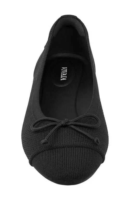 Vivaia Tiana Almond-toe Bow Flats - Black