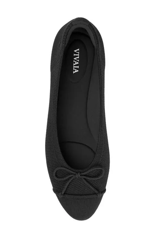 Vivaia Tiana Almond-toe Bow Flats - Black