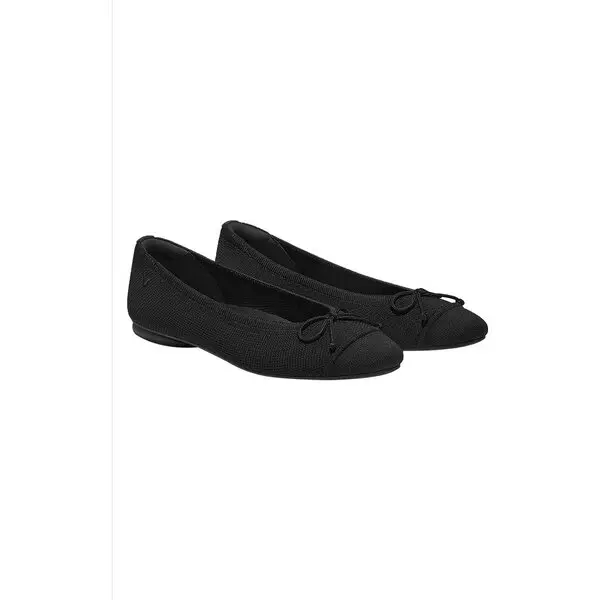 Vivaia Tiana Almond-toe Bow Flats - Black