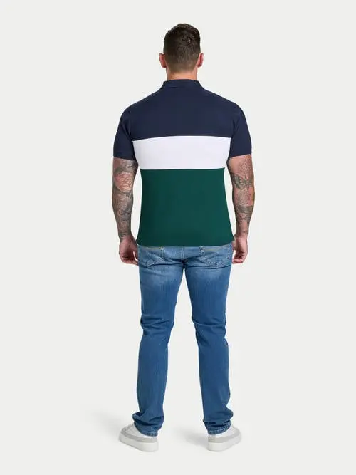 RAGING BULL Short Sleeve Cut & Sew Panel Pique Polo