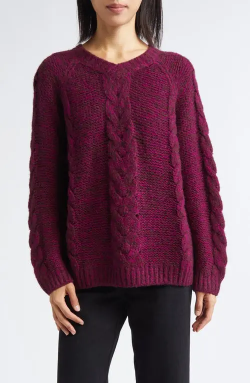 BODE Eiderdown Alpaca Blend Cable Sweater - Maroon