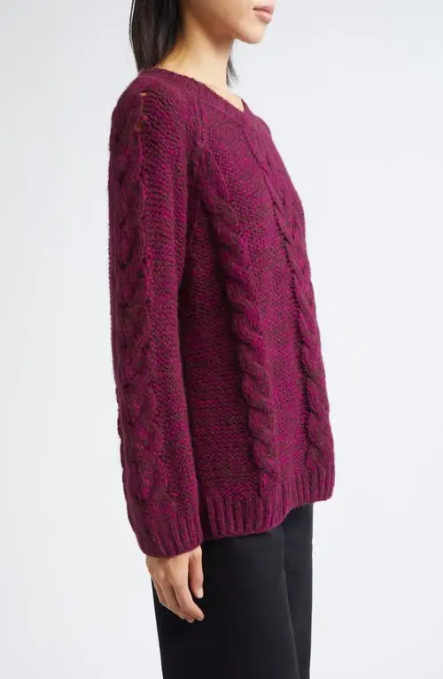 BODE Eiderdown Alpaca Blend Cable Sweater - Maroon