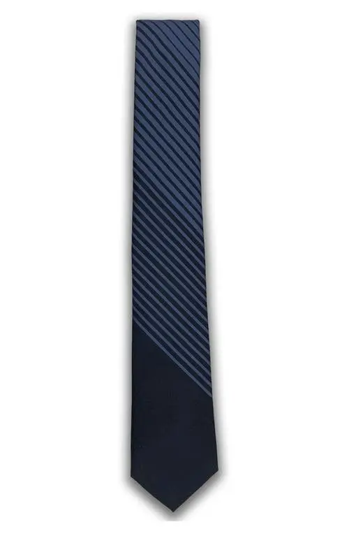 BROOKLYN BRIGADE Striped Cotton Necktie - Navy/blue