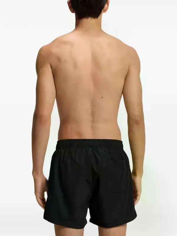 Hugo Logo Detail Drawstring Swim Shorts - Black