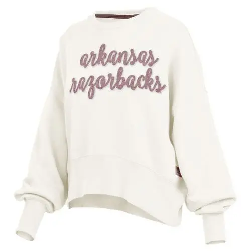 PRESSBOX Arkansas Razorbacks Chelsea Oversized Pullover Sweatshirt