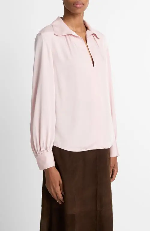 Vince Smocked Silk Blend Shirt - Balletto