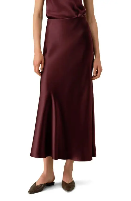 Lilysilk Double-faced Silk Charmeuse Maxi Skirt - Pinot Noir