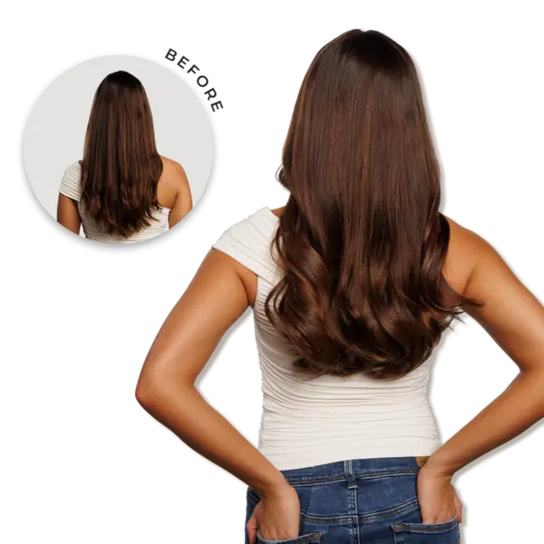 INH HAIR Inh Xtra Inches 16" Clip-in Extensions - Chocolate Brown