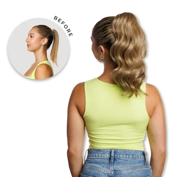 INH HAIR Emily 14" Clip-in Ponytail Extension - Ash Blonde
