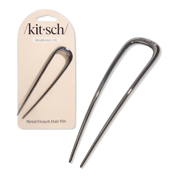KITSCH Metal French Hair Pin - Hematite
