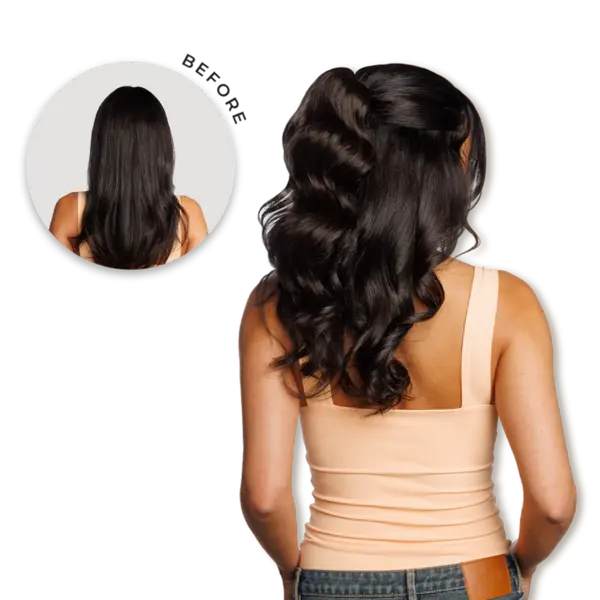 INH HAIR Emily 14" Clip In Ponytail Extension - Black Brown