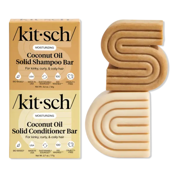 KITSCH Coconut Oil Shampoo + Conditioner Bar Combo Amber Shores / Salted Amber & Driftwood - One-color