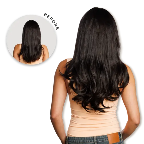 INH HAIR Xtra Inches Clip-in Extensions - Black Brown