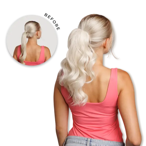 INH HAIR Emily Clip Pony 14 - Platinum Blonde