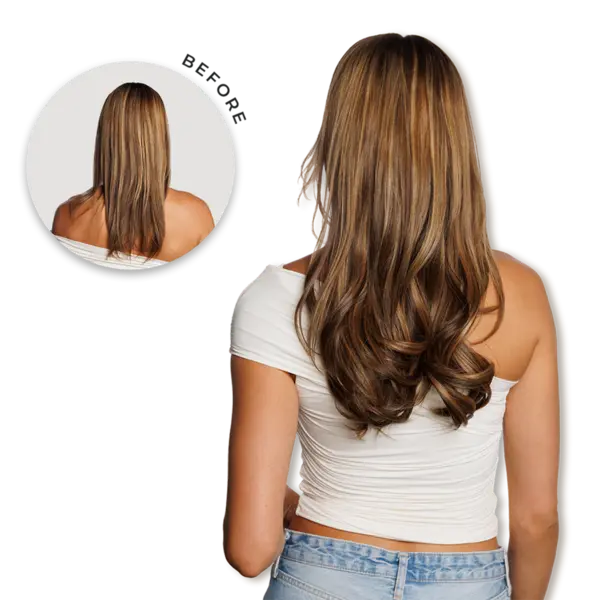 INH HAIR Xtra Inches 16" 5pc Clip-ins - Mocha Melt