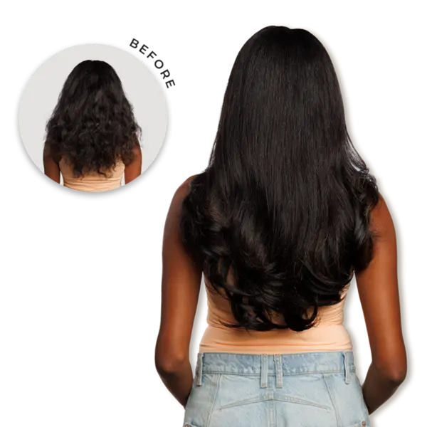 INH HAIR Xtra Inches 16-inch Clip-in Extensions - Jet Black