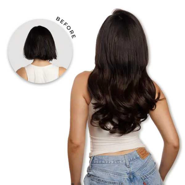 INH HAIR Xtra Inches 16" 5pc Clip-ins - Dark Brown