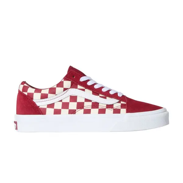 VANS Old Skool Checkerboard Sneakers - Red