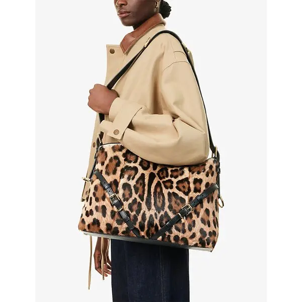 Givenchy Voyou Medium Leopard Print Shoulder Bag