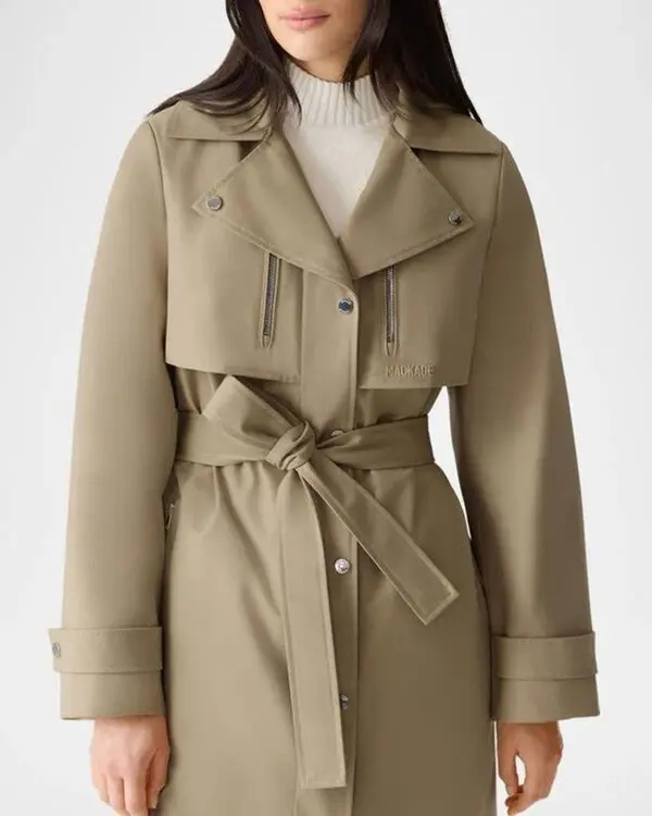 Mackage Siobhan Trench Coat With Removable Down Bib - Light Camel