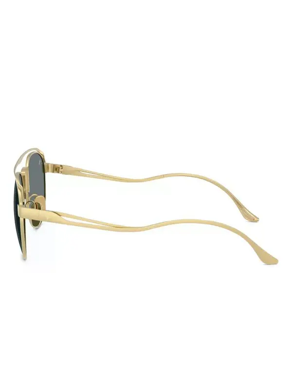 FERRARI Round Frame Double-bridge Sunglasses - Gold